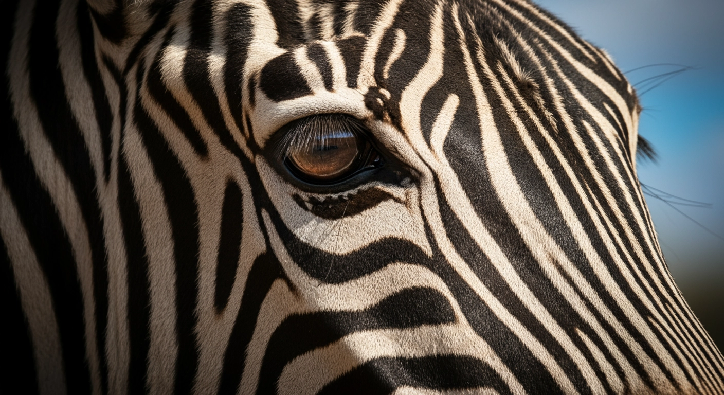Visual Electric | Macro shot of a zebra's eye surrounded by intricate ...