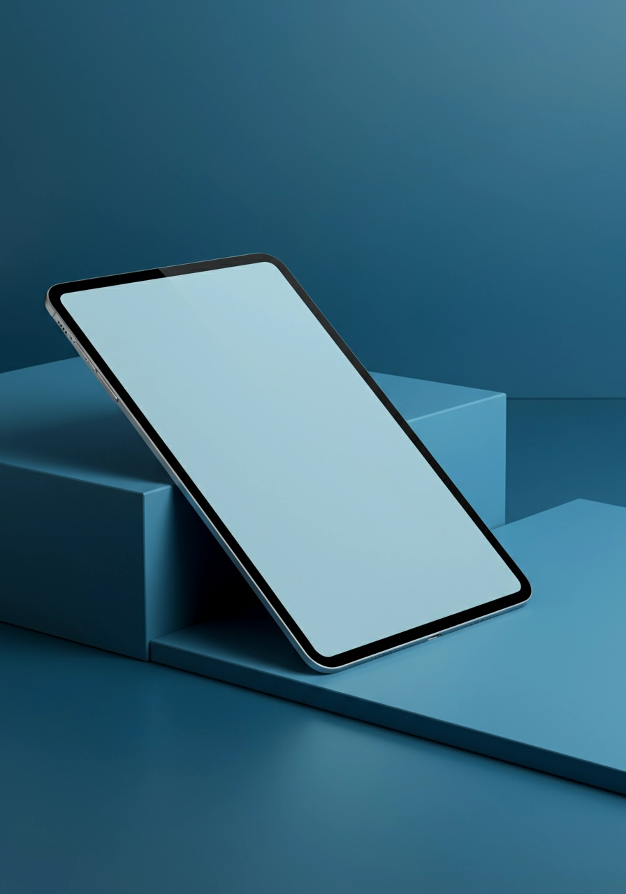 Visual Electric | A minimalistic mockup of an iPad, placed at an angle ...