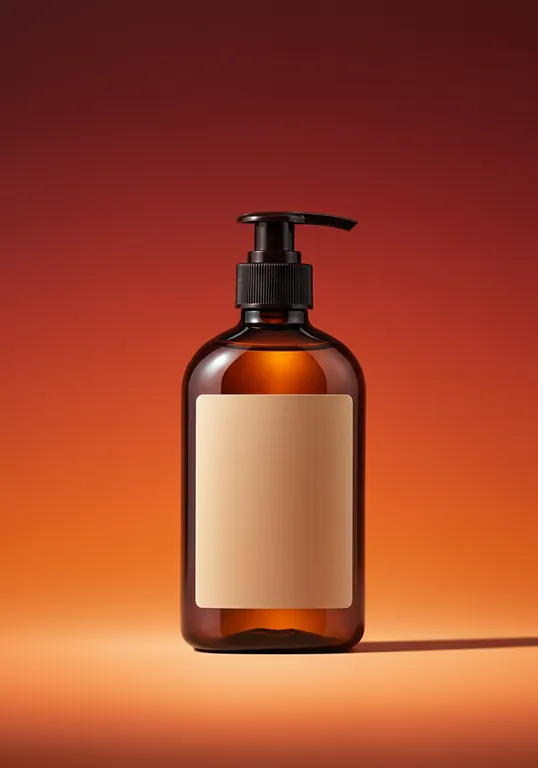 Visual Electric | A close-up of a brown luxury soap bottle displayed in ...