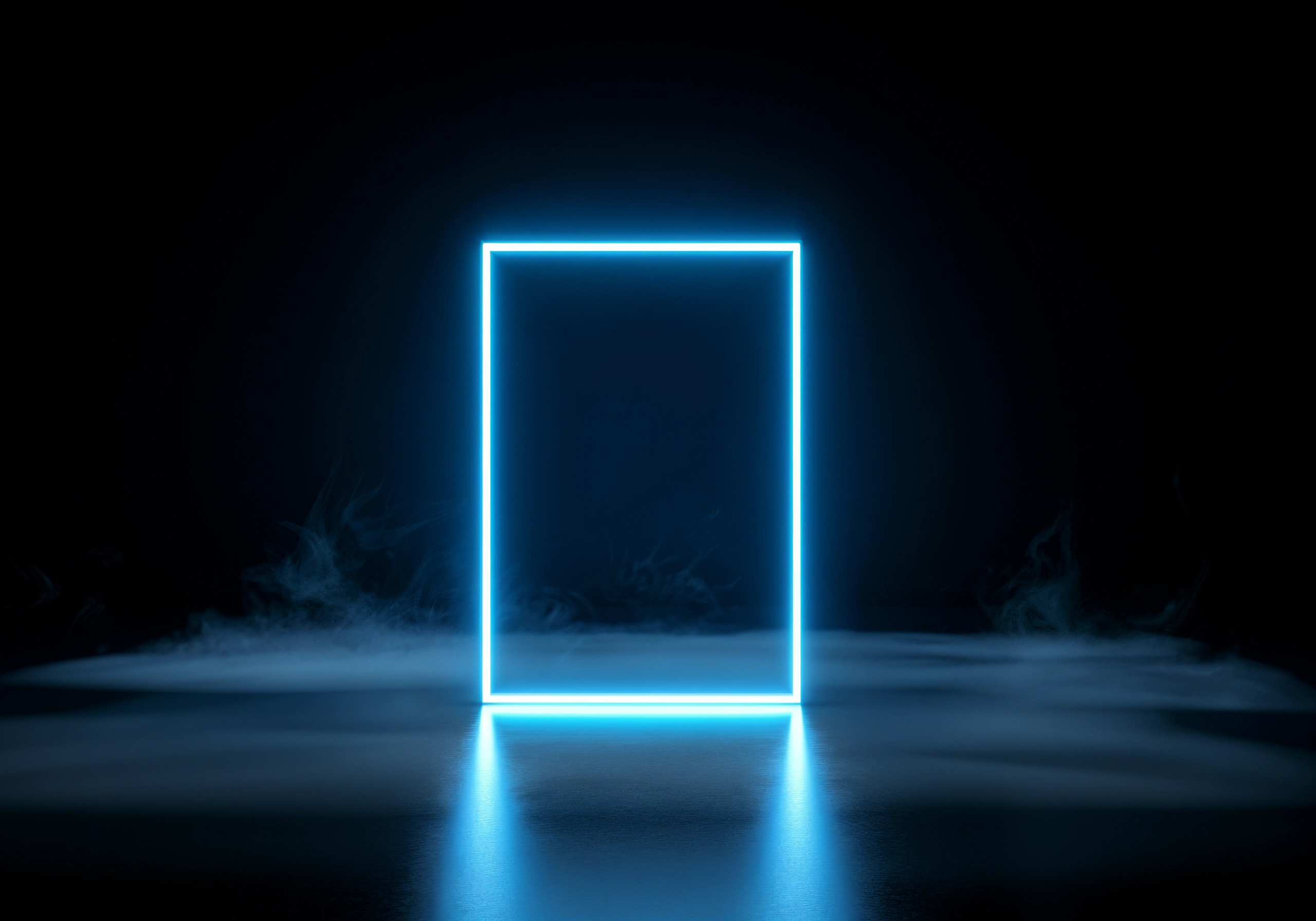Visual Electric | A minimalist scene of a rectangular neon portal ...